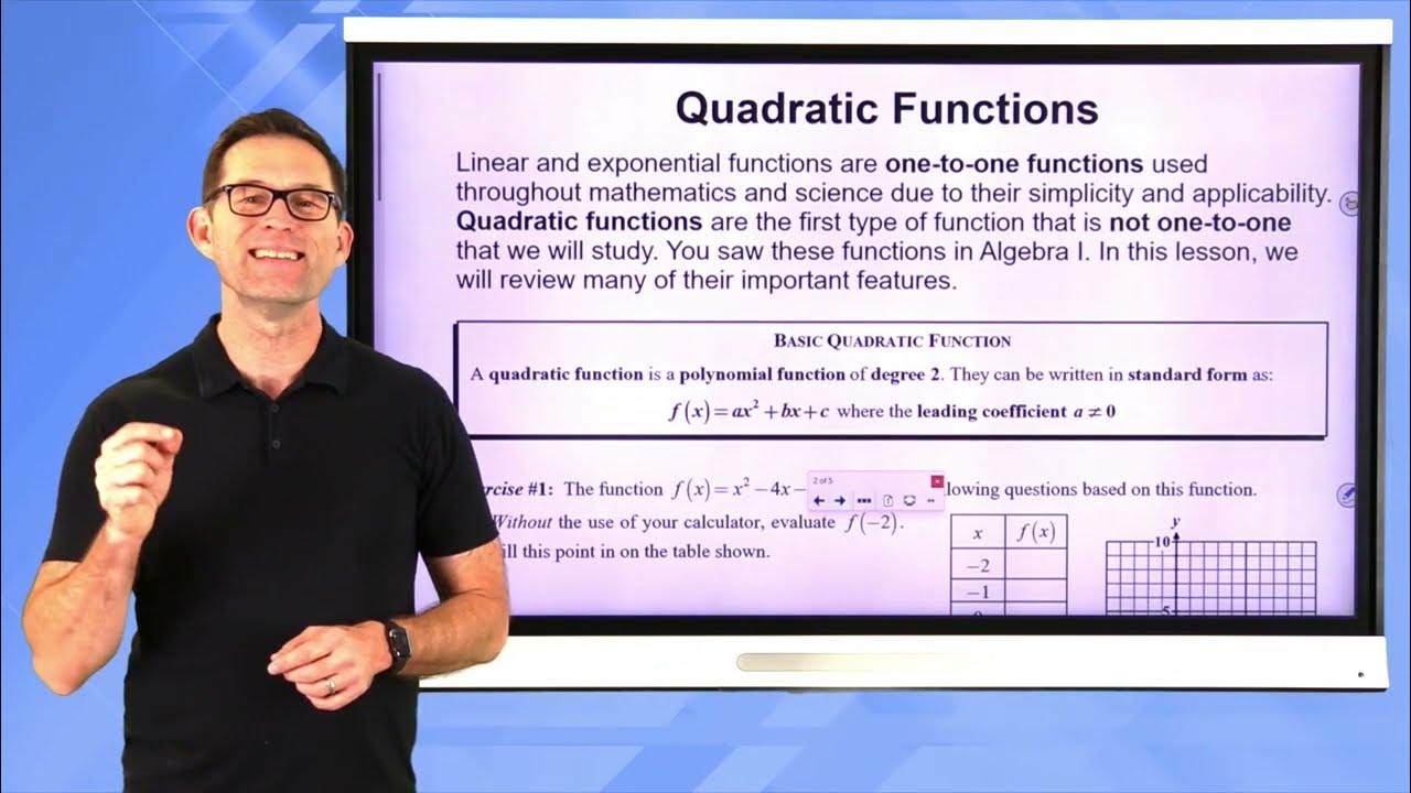 N-Gen Math Algebra II.Unit 7.Lesson 1.Quadratic Function Review - YouTube