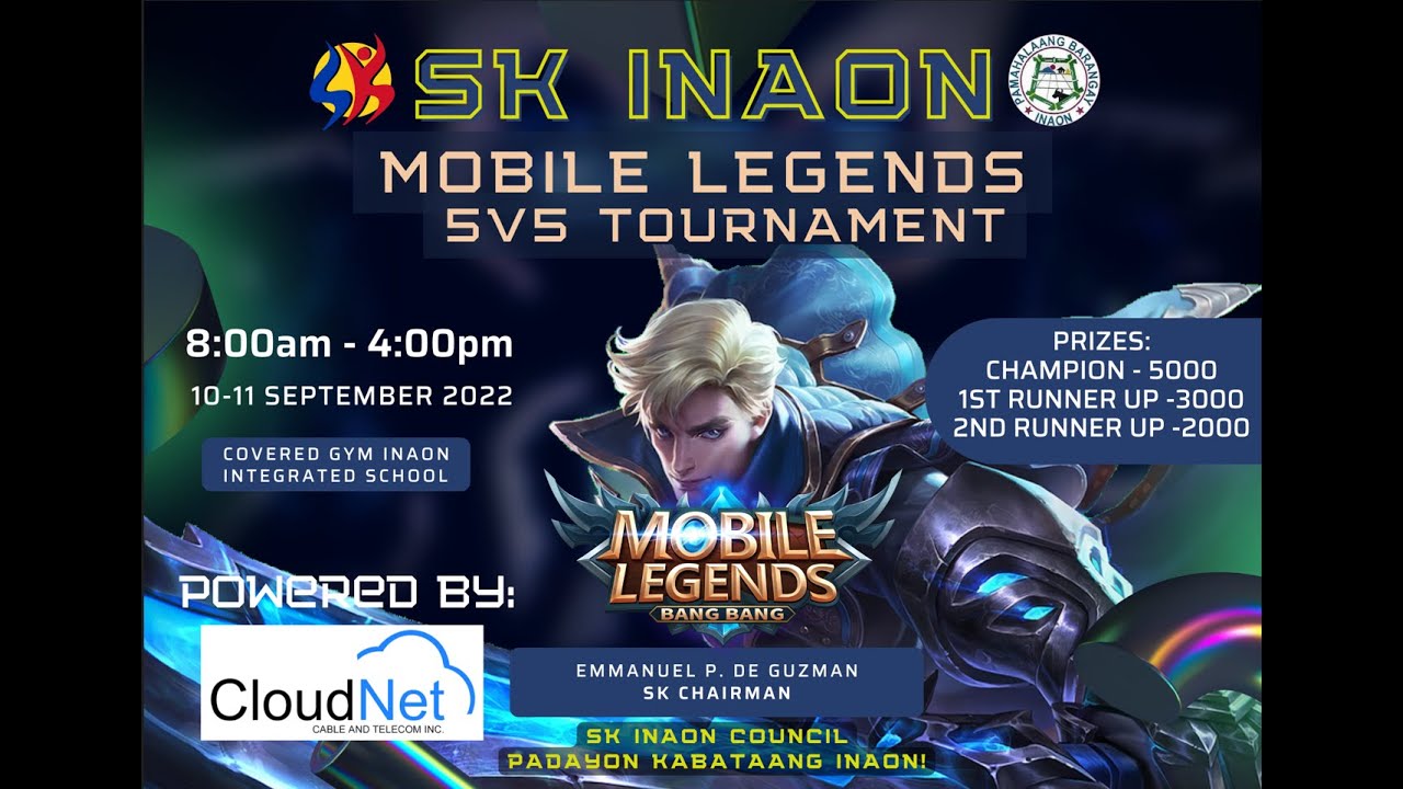 Mobile legends Tournament Brgy. Inaon - September 10 - YouTube