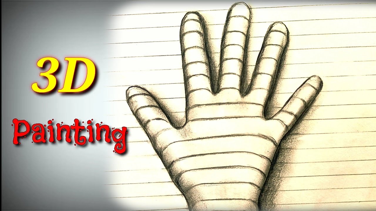 3D Painting | Hand 3d painting | 3d painting with pencil shading |3D ...