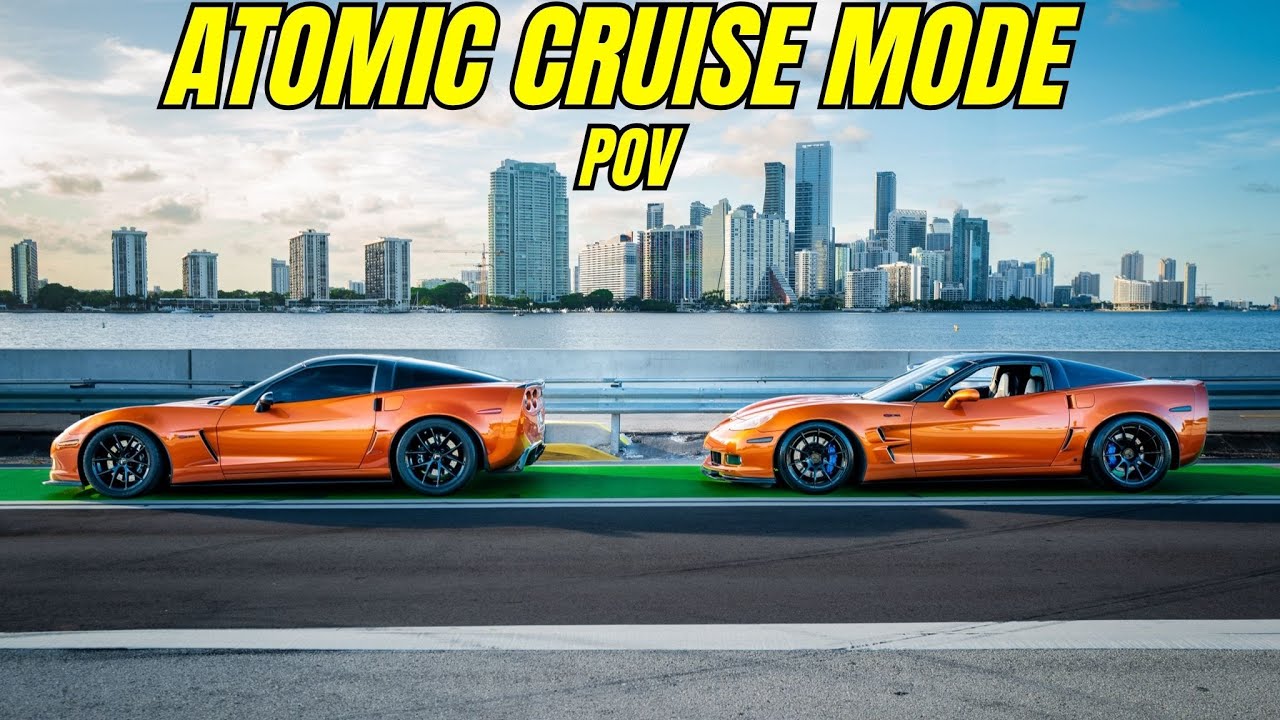 CORVETTE SUNSET DRIVE – TWIN ATOMIC ORANGE Z06s POV - YouTube