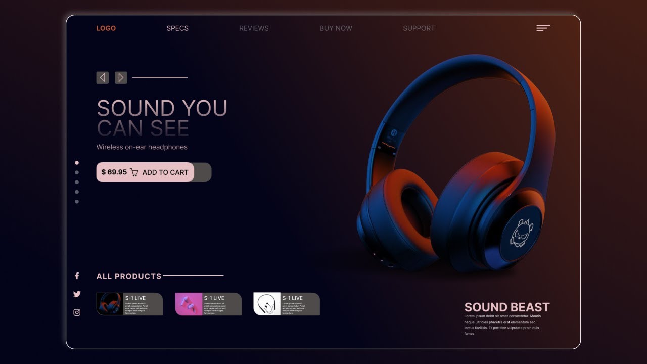 How to design a professional Headphone website UI using Figma (tutorial ...