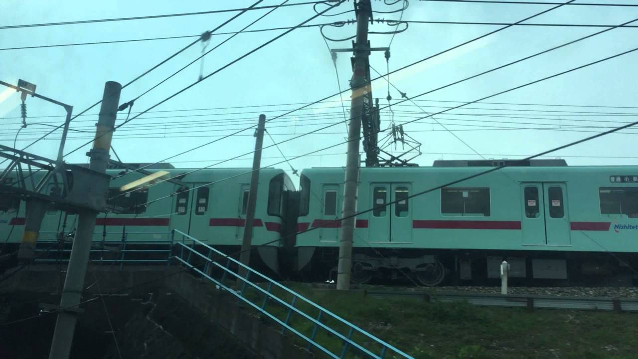 【HD】鹿児島本線と並走する西鉄電車(井尻～雑餉隈) Nishitetsu Train for Futsukaichi from JR ...
