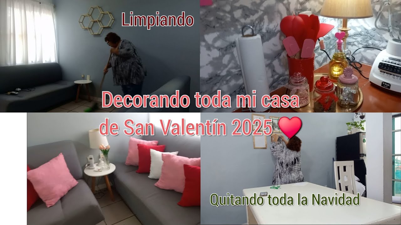 Decoración de San Valentín 2025 ♥️, quitando toda la Navidad - YouTube