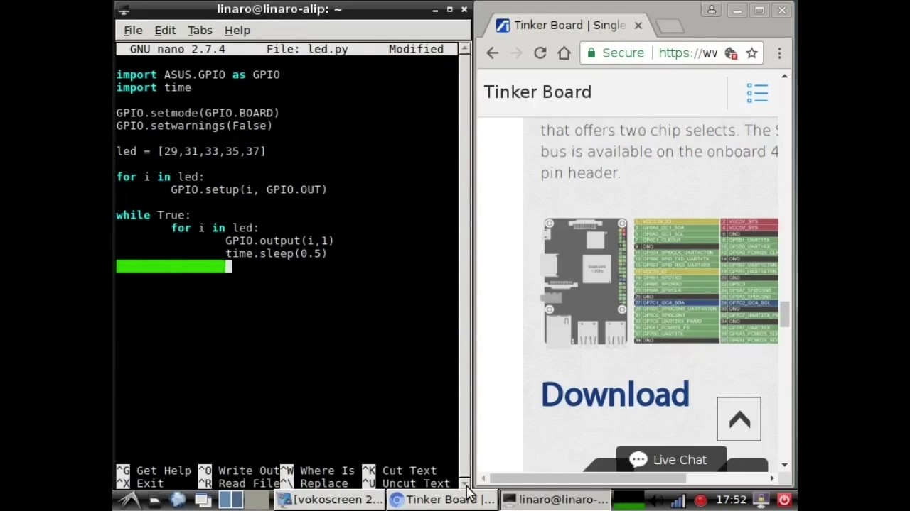 ASUS Tinker Board GPIO Test - YouTube