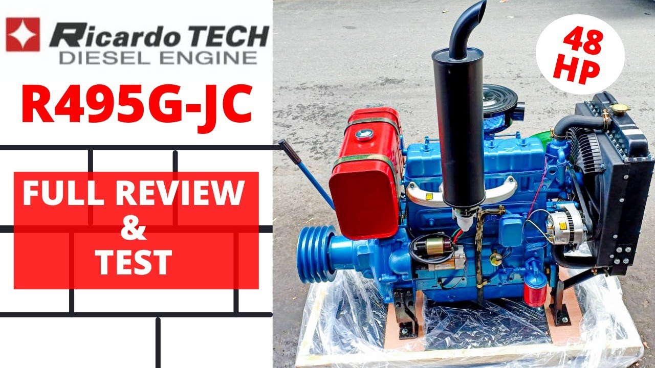 Unboxing Review Ricardo TECH Diesel Engine R495G-JC 48HP with PTO ...