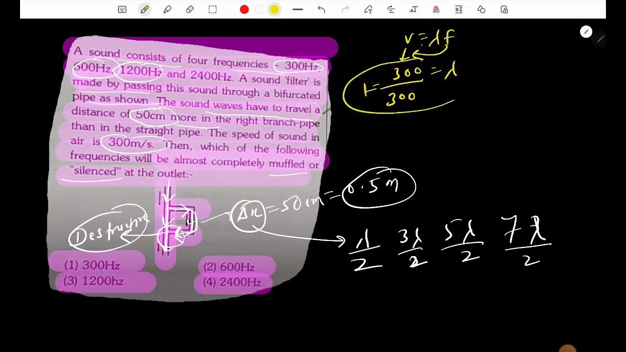 A sound consists of four frequencies - 300Hz, 600Hz, 1200Hz and 2400Hz. A sound 'filter' is made ...