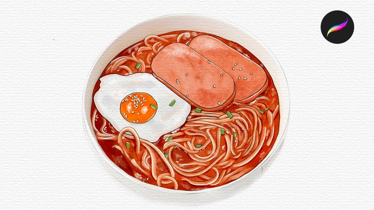 How I draw anime food in procreate | digital food drawing illustration ...