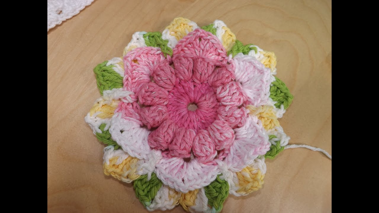 Crochet flor para una colcha de cuadrados o granny squares parte 1 ...
