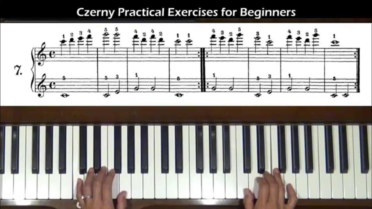 Czerny Practical Exercises for Beginners Op. 599, No. 7 Piano Tutorial - YouTube