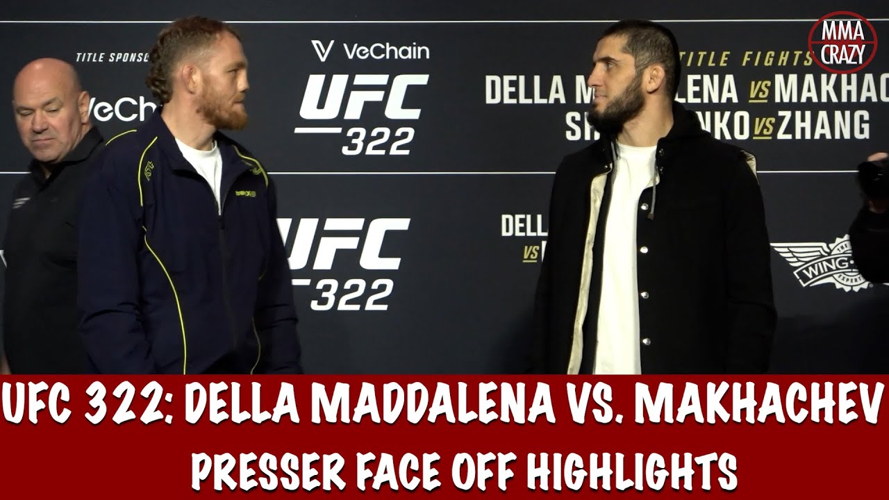 UFC 322 Pre Fight Press Conference FACE OFF Highlights - YouTube