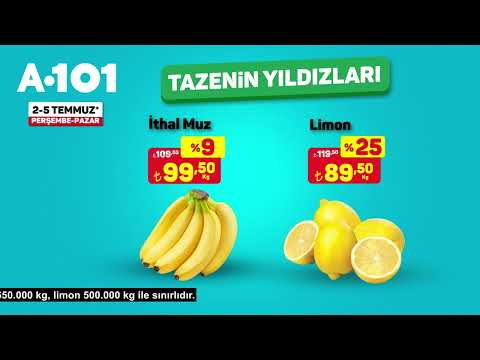 2 - 5 Temmuz tarihleri arasında ucuzun da ucuzu meyve ve sebzeler A101’de!