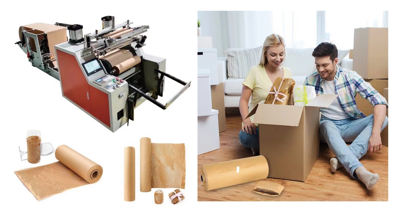 Honeycomb paper forming making machine - YouTube