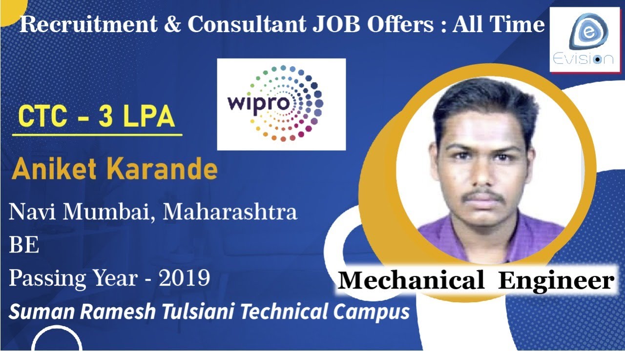 Congrats, Aniket | MECHANICAL ENGINEER | 3 LPA | Got Selected as Tech ...