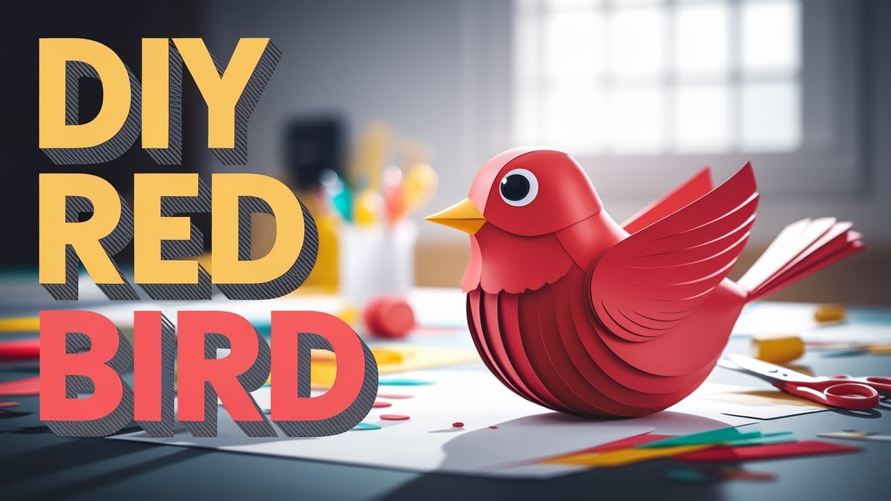 🦜 Red Bird DIY Paper Craft | Fun & Easy Craft for Kids 🎨 ️ | Step-by ...