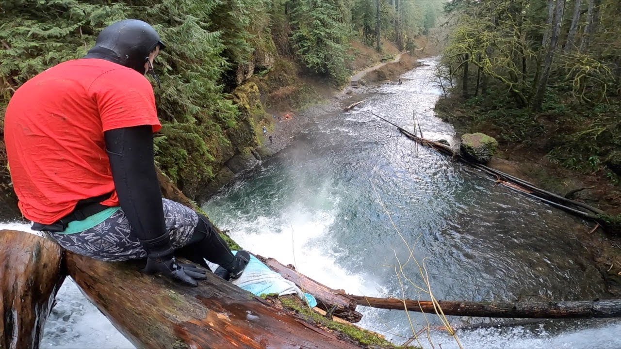 GoPro: Winter Waterfall Cliff Jumping in Oregon - YouTube