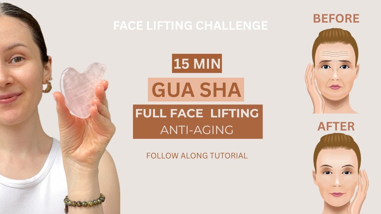 Day-1: 15 Min GUA SHA Face Lifting&Anti-aging practice | Face Fitness ...