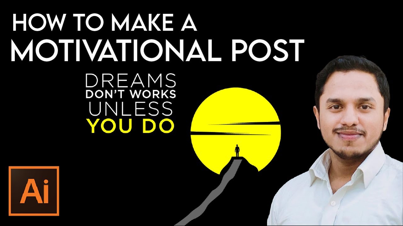 How To make a Motivational Quote in Adobe Illustrator II Speedart II ...