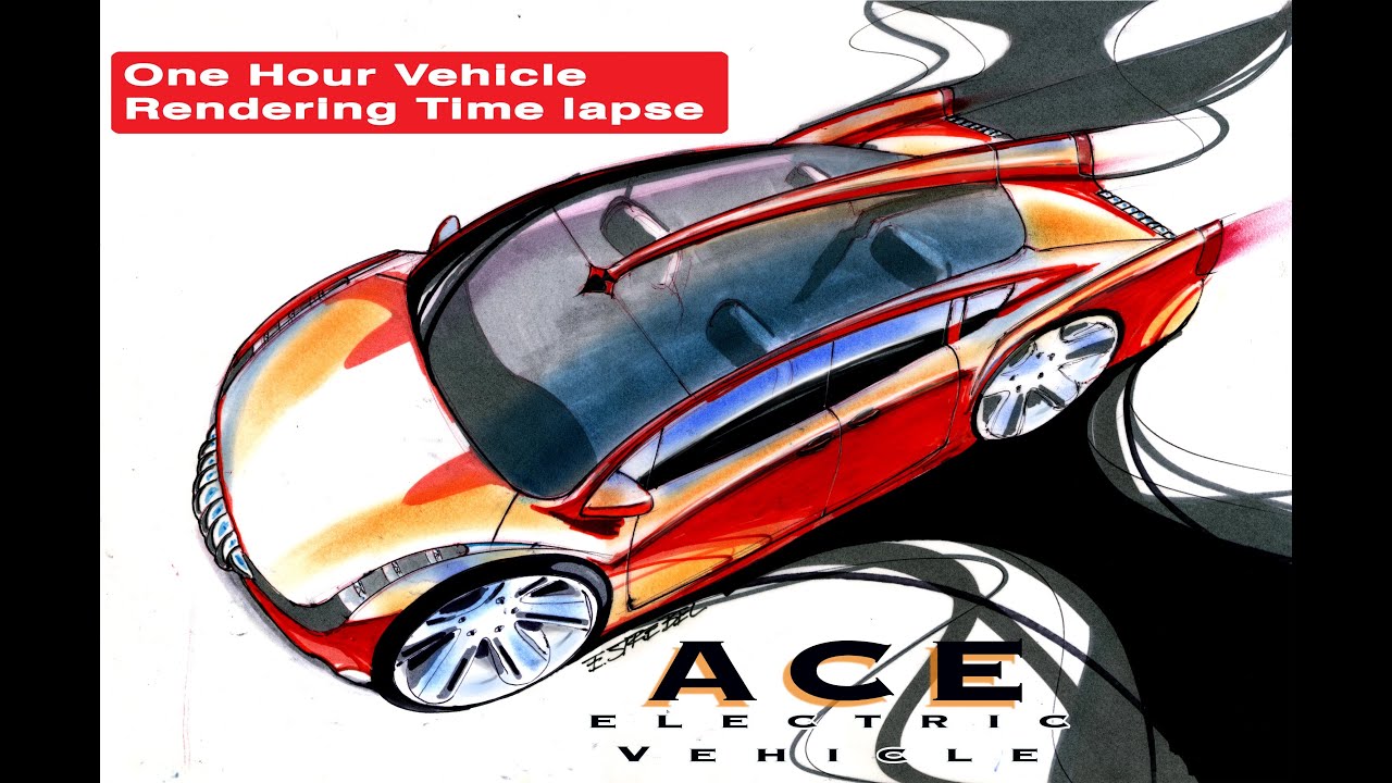 Marker Pen and Pastel on Velum Car Vehicle Sketch Rendering - YouTube
