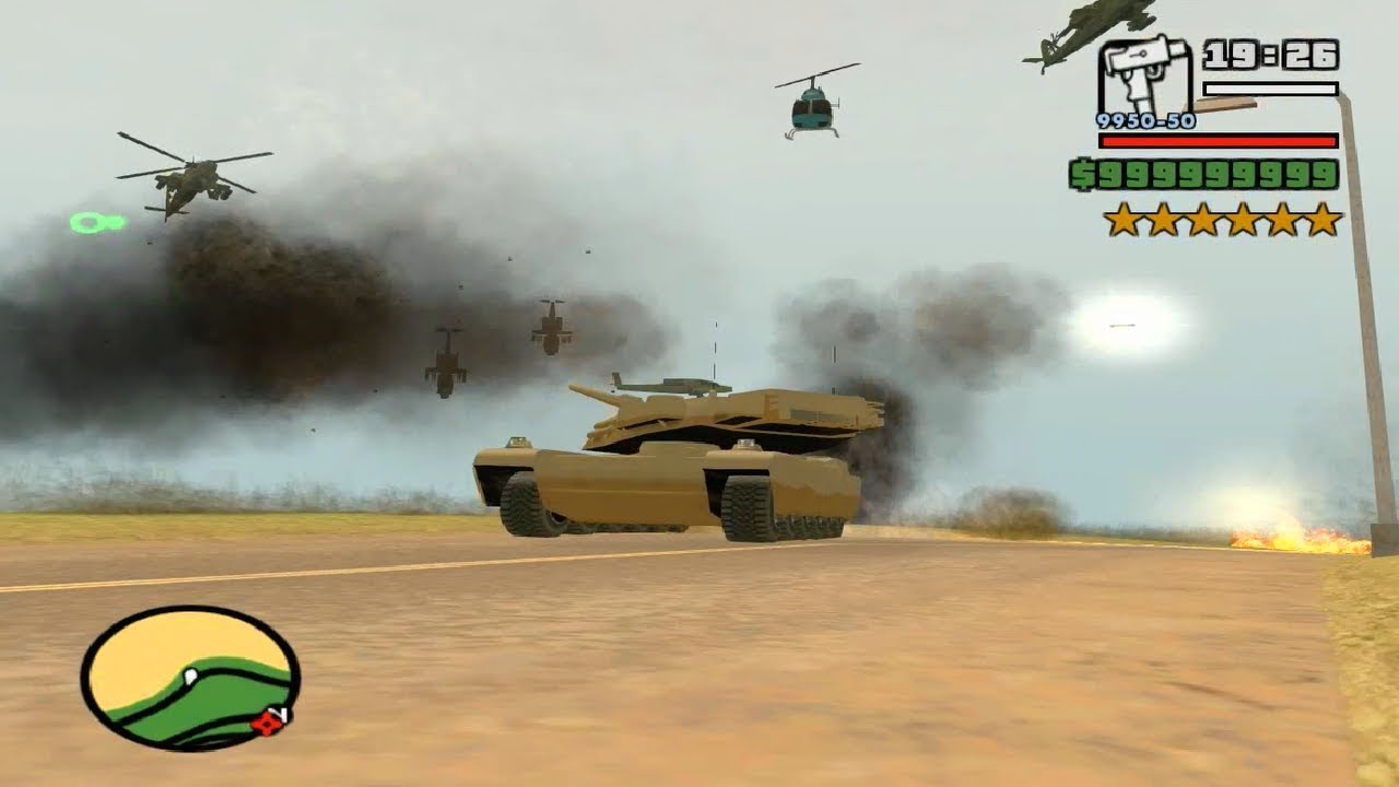 GTA SA EXTREME CRAZY Police Chase Using a TANK - YouTube