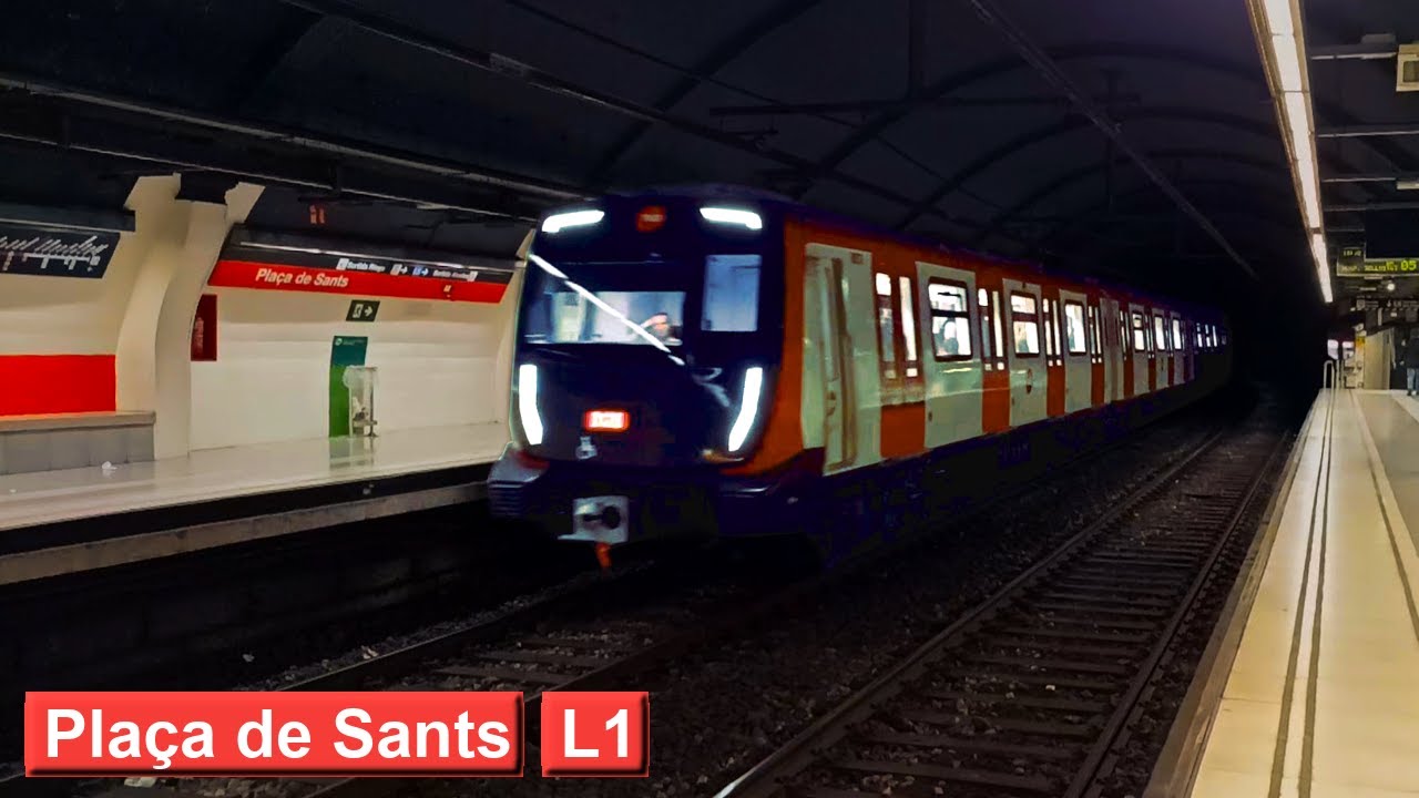 Plaça de Sants L1 : Metro de Barcelona ( TMB 8000 - 6000 ) - YouTube