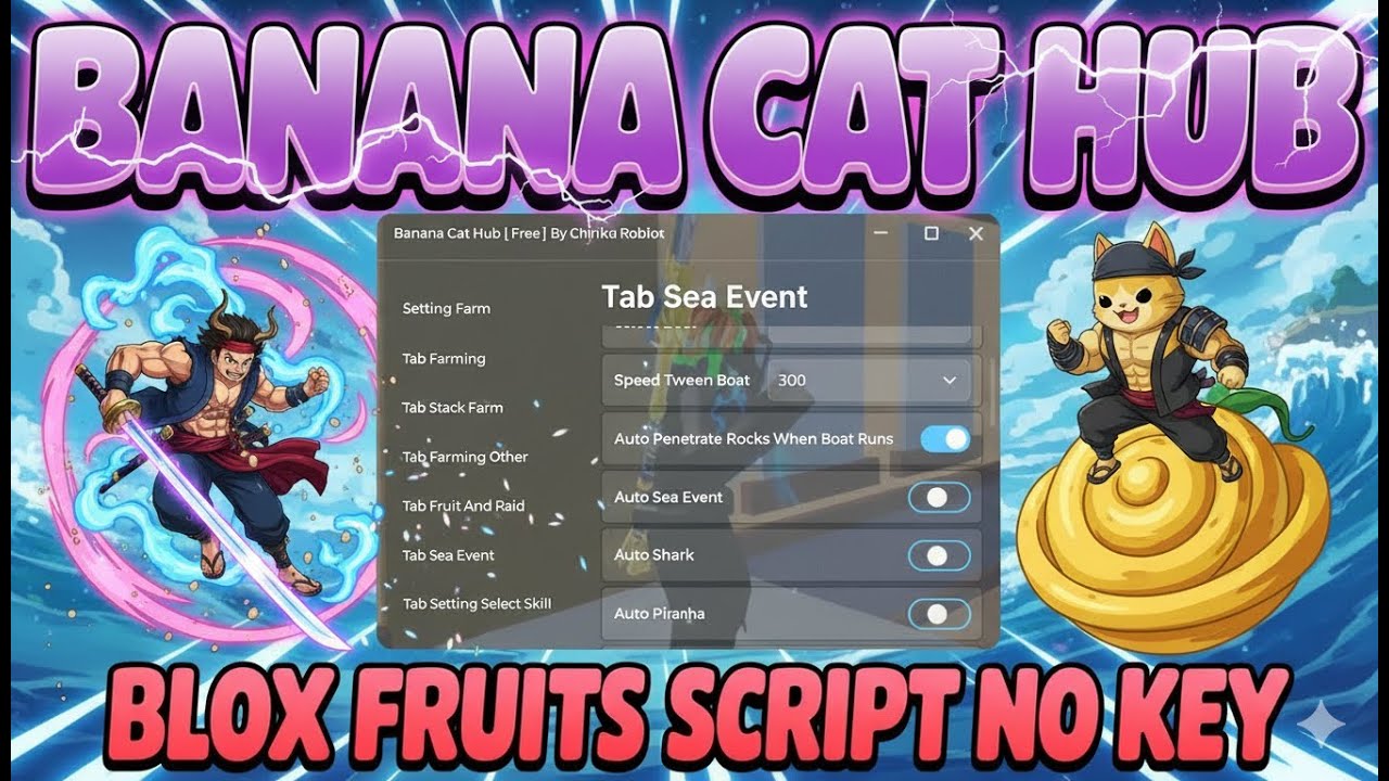 🚀 NEW Blox Fruits Script 2025 | BANANA CAT HUB Update 27.6 NO KEY ...