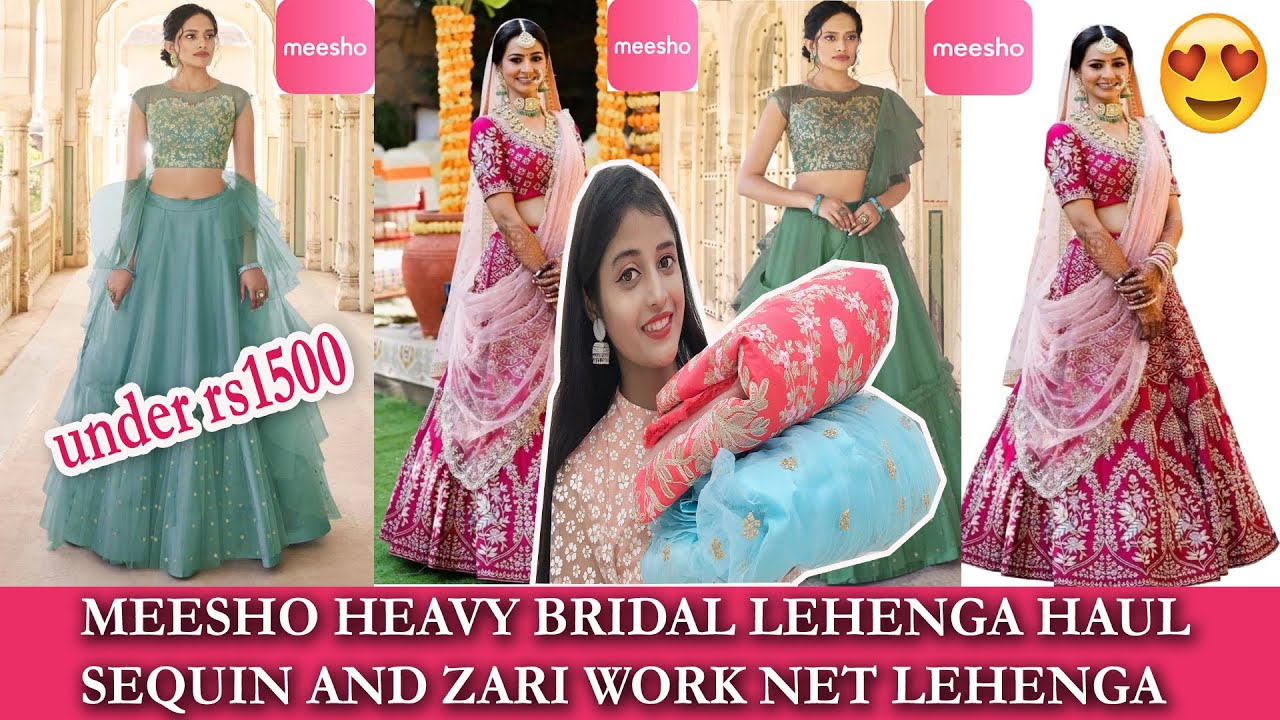 MEESHO HAUL/ MEESHO HEAVY BRIDAL LEHENGA HAUL 2022/ MEESHO STITCHED ...
