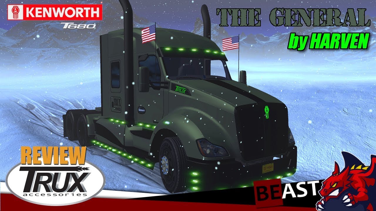 ATS | truck mod "Kenworth T680 The GENERAL V1.0" by HARVEN - review ...