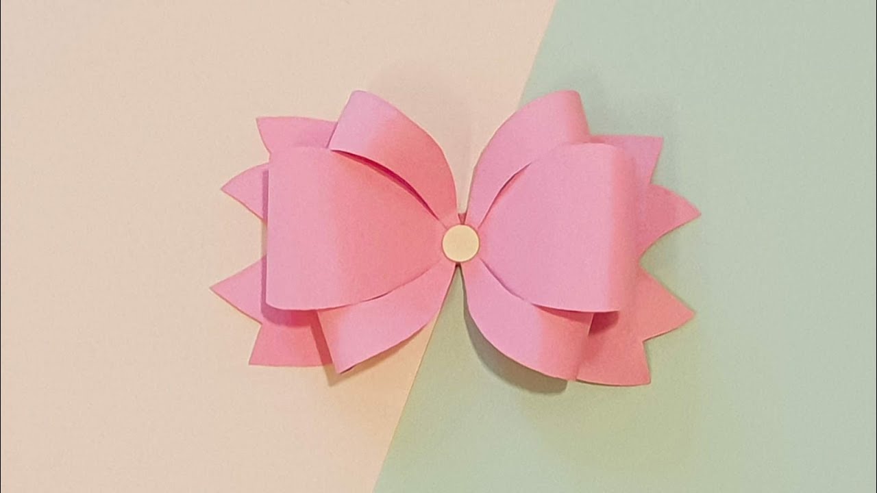 How to make a beautiful paper bow/ribbon - YouTube