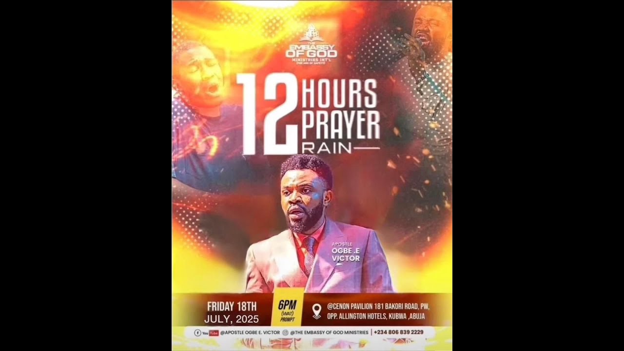 LIVE || 12 HOURS PRAYER RAIN || 18TH JULY || APOSTLE VICTOR OGBE - YouTube