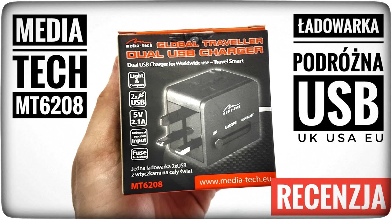 ŁADOWARKA PODRÓŻNA Z USB Media-Tech CHARGING TRAVEL ADAPTER MT6208 ...
