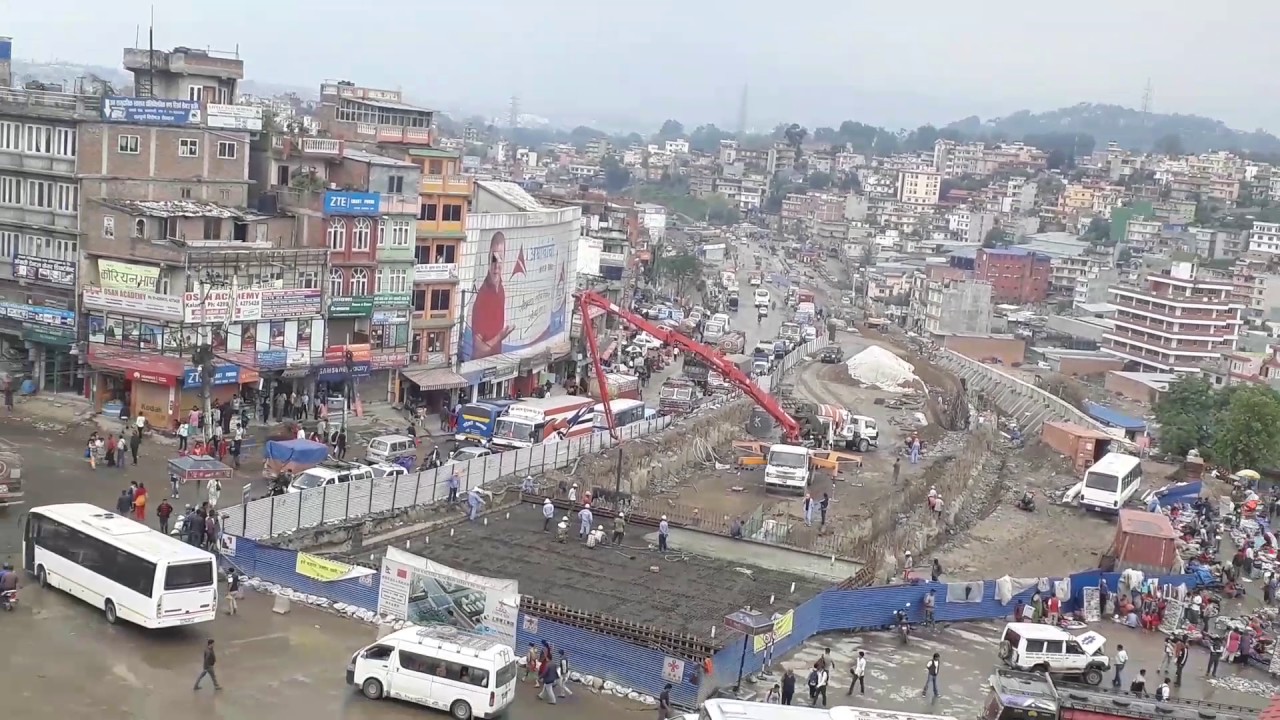 China construction Company making under pass road at kalanki chowk in ...