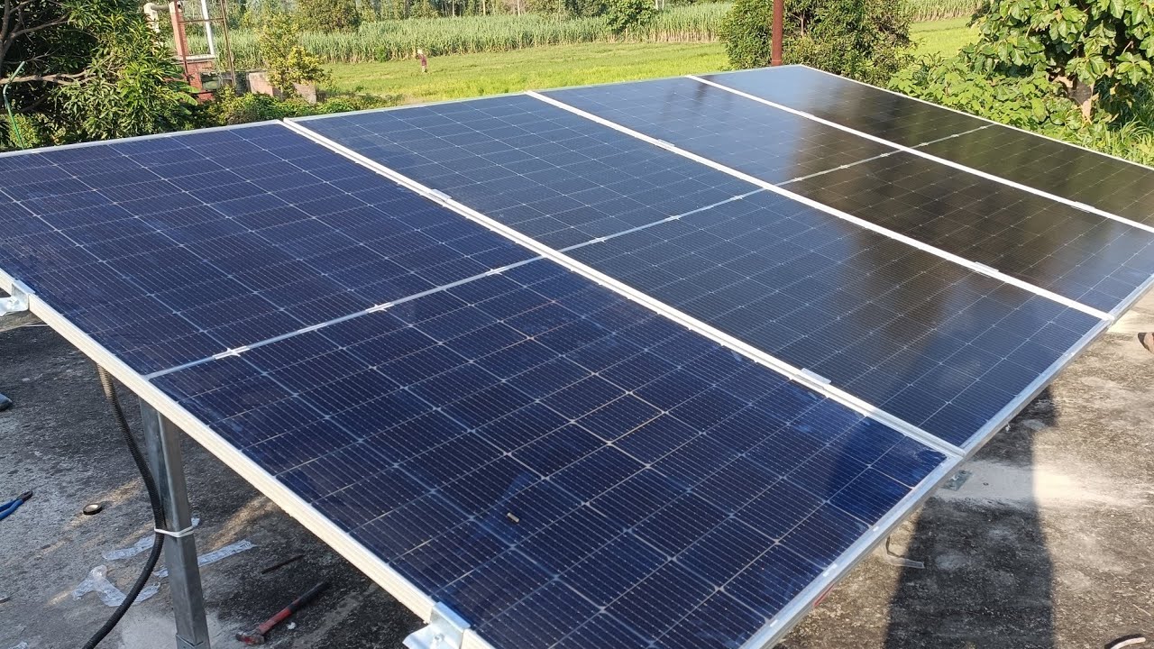 30kwh solar structure ( Fitting leg on the roof )#solar#construction# ...