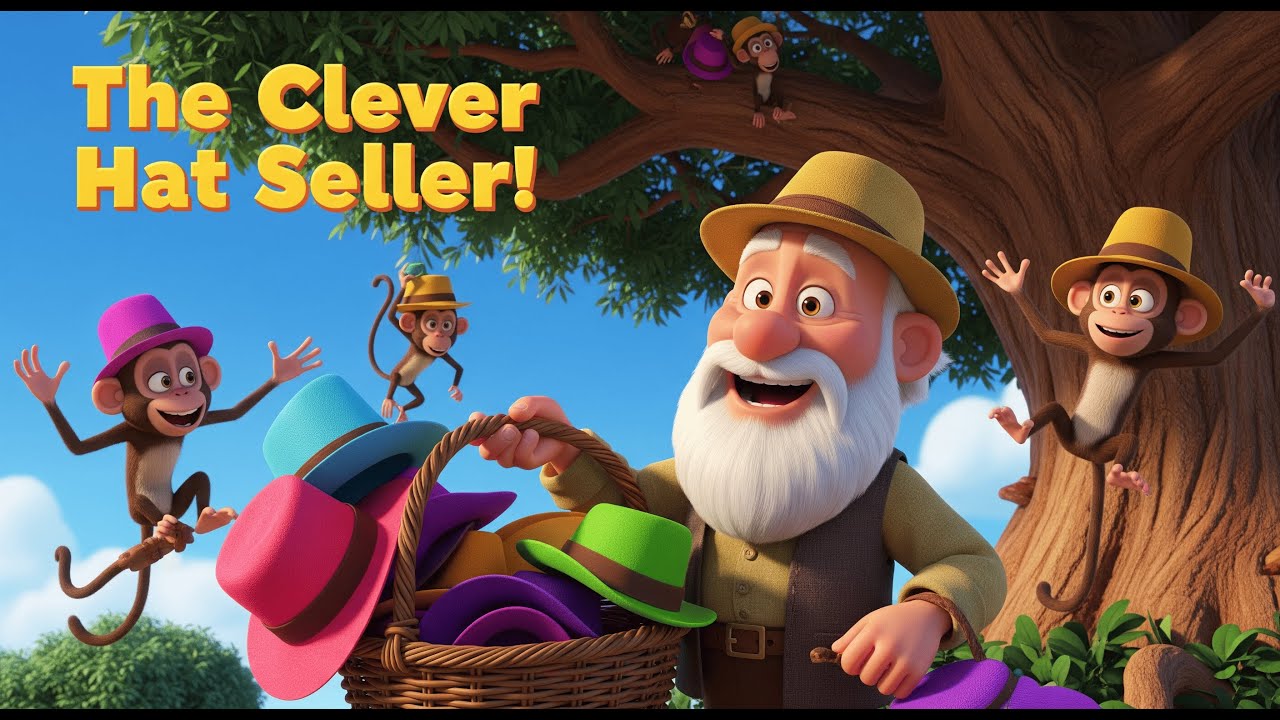 The Clever Hat Seller and the Silly Monkeys🐒🎩3D animated Cartoon for ...