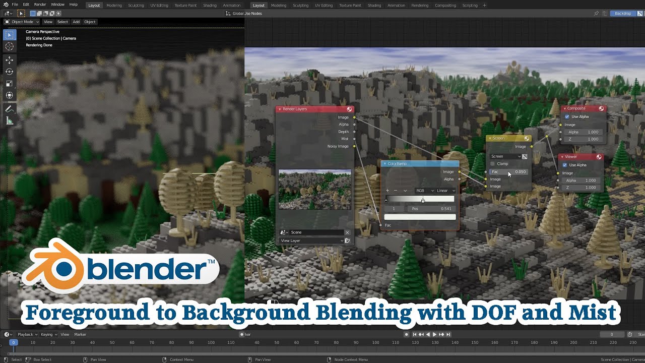 Blender Beginner Tutorial Part 11 - Foreground to Background Blending ...