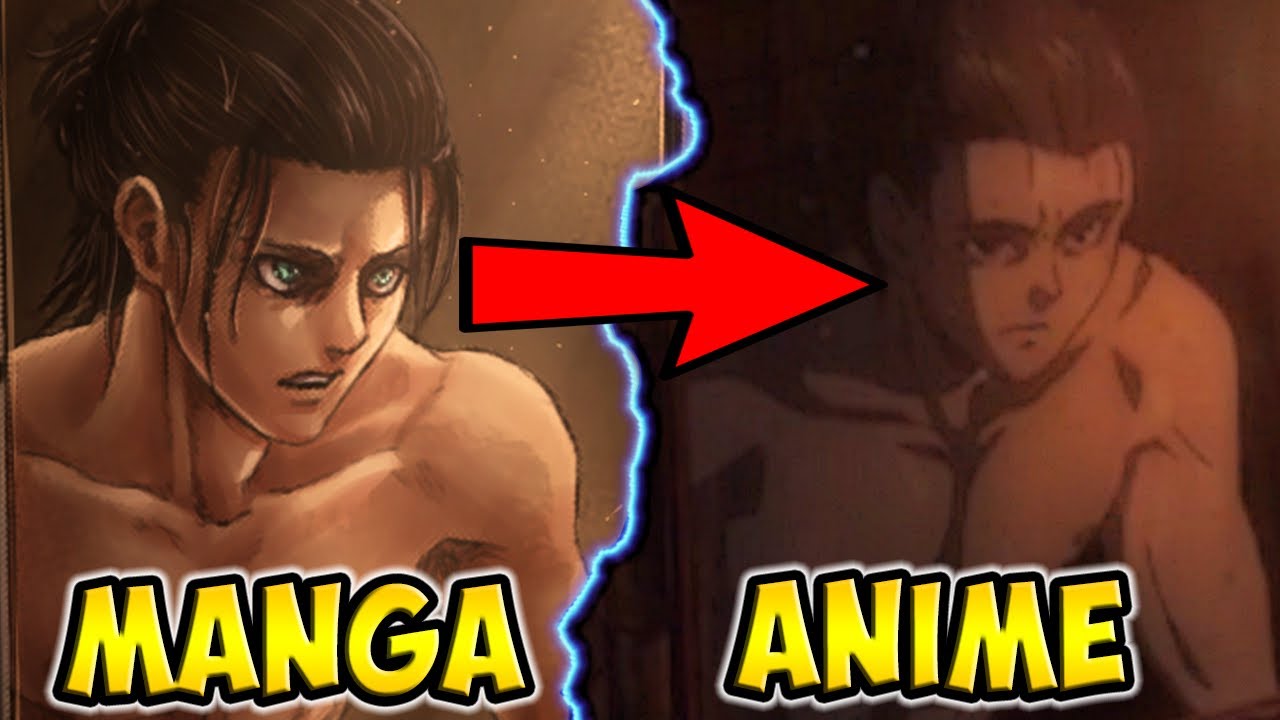 DIFFÉRENCES ANIMÉS MANGAS, SCENES COUPÉES ET AJOUTS S4 E09 ATTAQUE DES ...