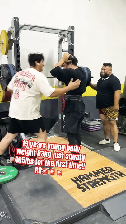 19 YEARS YOUNG BW 83kg JUST SQUATD 405lbs Pr🚨 #subscribe #follow #motivation #squat #trending # ...