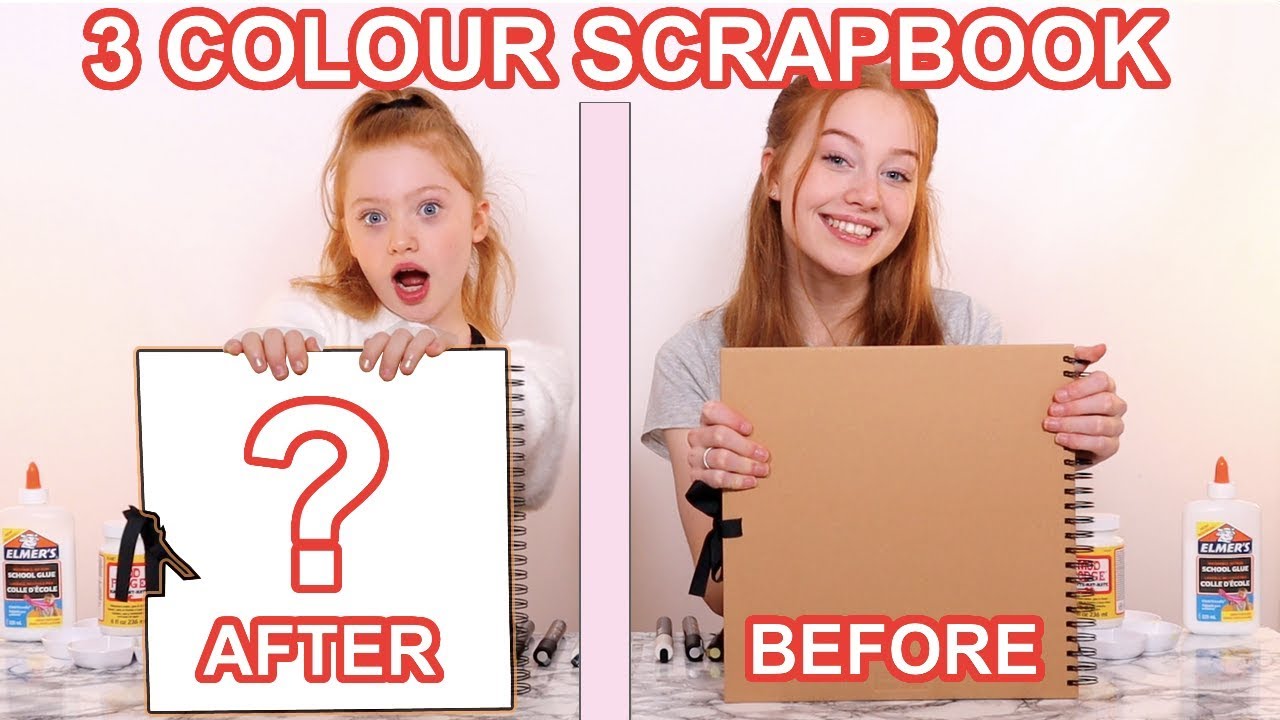 TWIN TELEPATHY 3 COLOR PAINT & PAPER *DIY Scrapbook Makeover Challenge ...