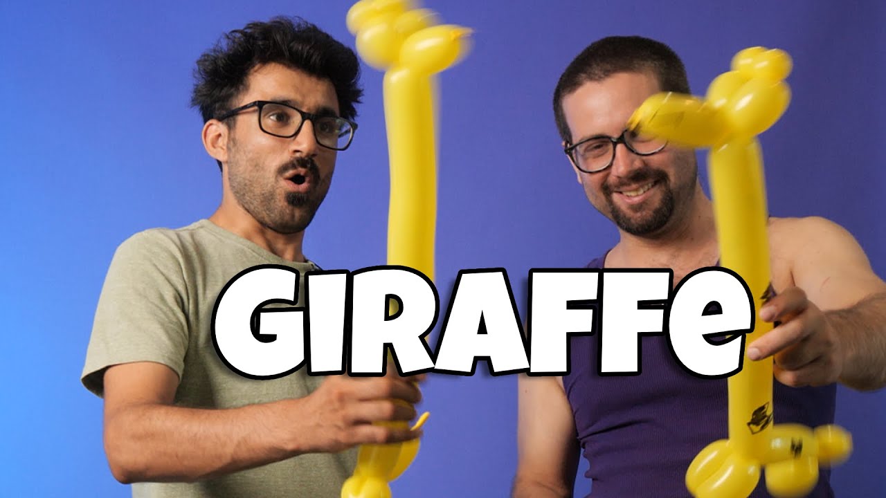 How to make a Balloon Giraffe with Clown Rama and Peter - YouTube