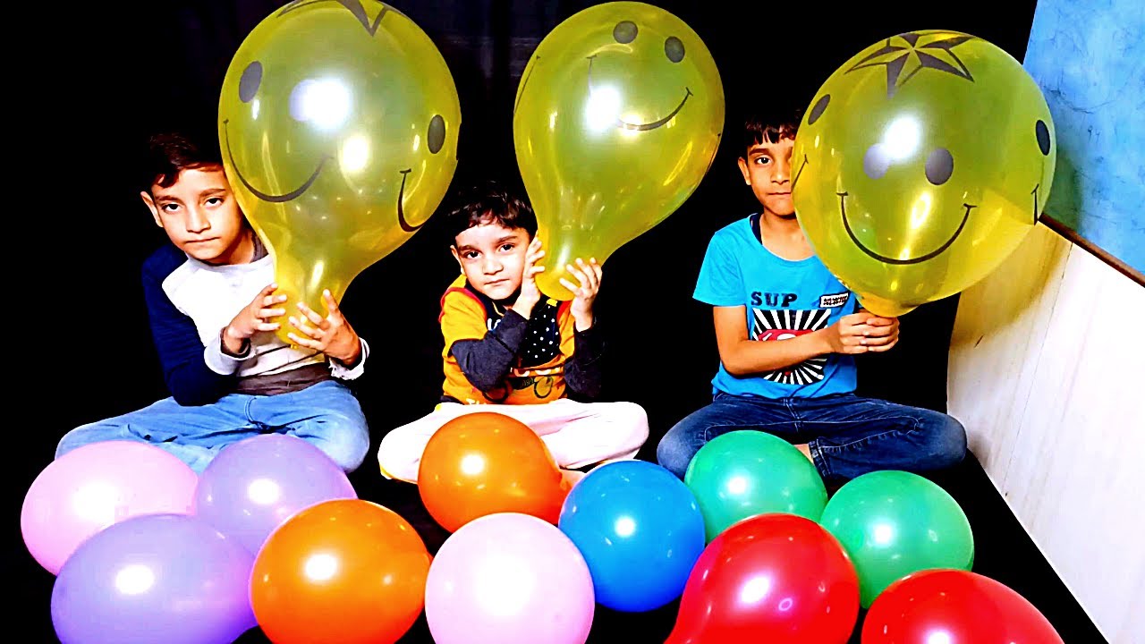 kids balloon popping | funny bouncing baby pops balloon | balloon ...