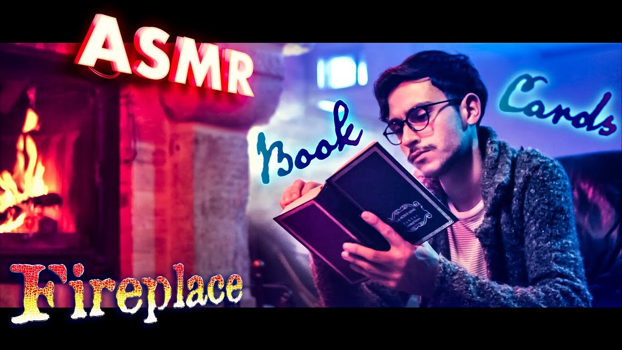 ASMR Book PAGE TURNING 📖Playing CARDS 🃏by the FIREPLACE 🔥NO TALKING ...