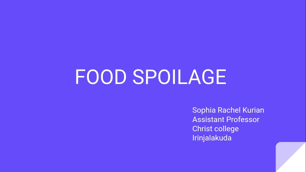 Food Spoilage Youtube
