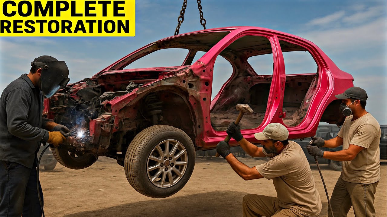 The Journey of Scrap Car Never End || Disassembled Toyota Vitz Car Reassembling Complete Process ...