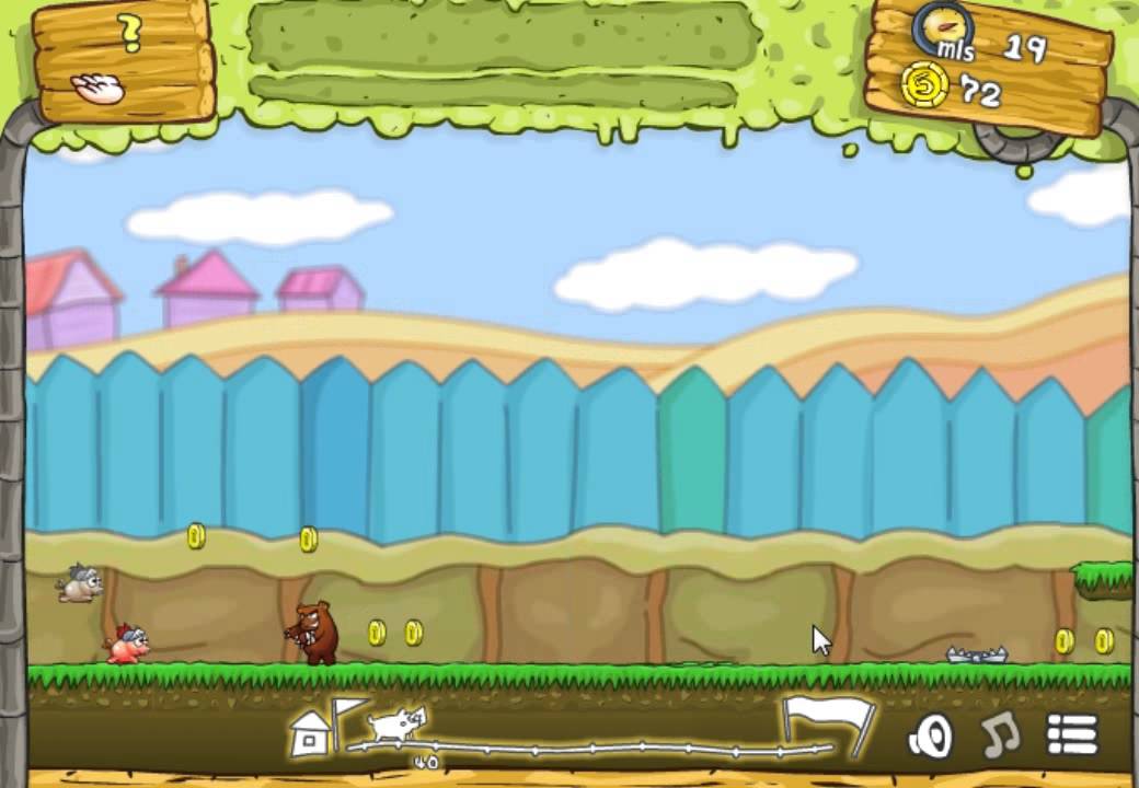 Флэш игры №1 (300 Miles to Pigsland) - YouTube
