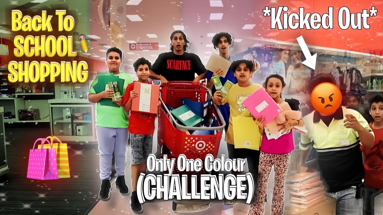 BACK TO SCHOOL SHOPPING (ONE COLOR CHALLENGE) - YouTube