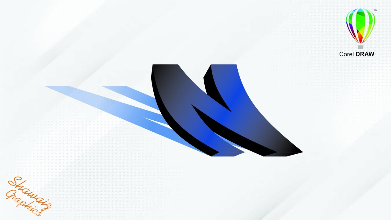 A Typography 3D 'N' Alphabet Logo Design in CorelDRAW I Vector Art ...
