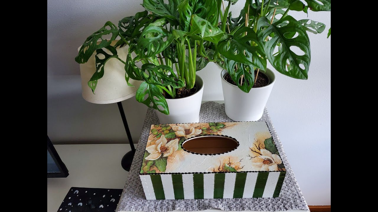 #256 Tissue box decoupage, tutorial, diy - YouTube