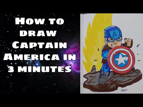 How to draw Captain America in 3 minutes - YouTube