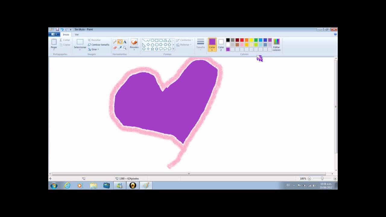 COMO HACER UN DIBUJO EN PAINT FACIL - YouTube