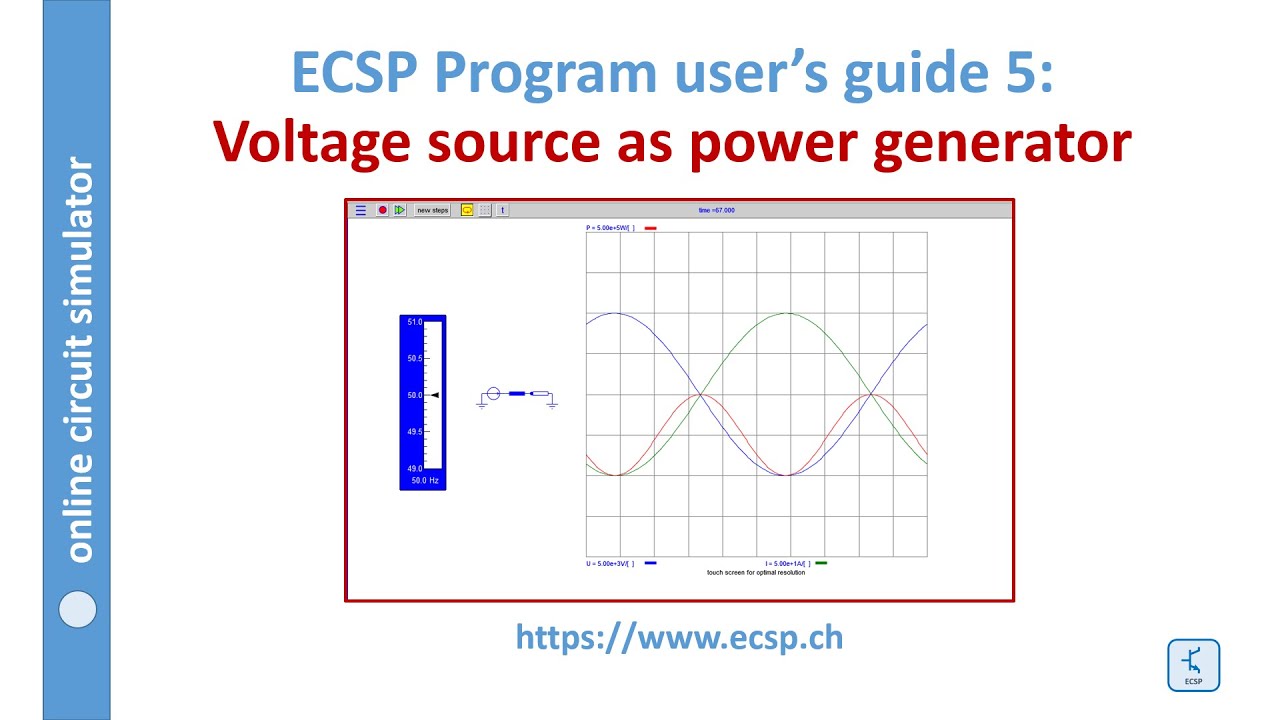 Simulation of single phase generators on ecsp: user's guide [circuit ...