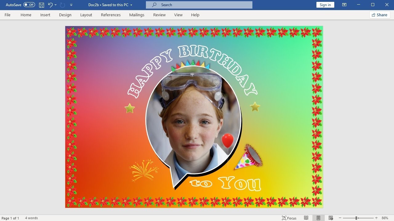 DIY Birthday Cards Made Easy with Microsoft Word - YouTube